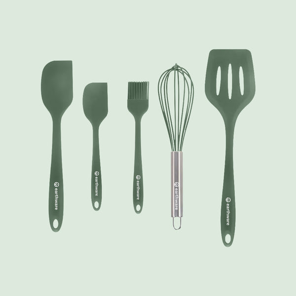 No-Tox Silicone Kitchen Utensils Set – Non-Stick, Heat-Proof & Plastic ...