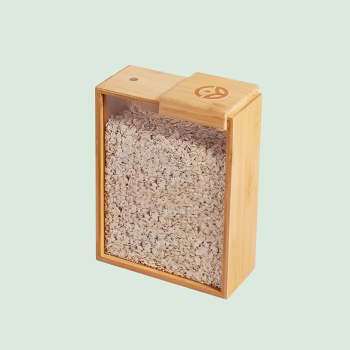 Glass & Bamboo Sliding-Lid Food Dispenser – Airtight Eco Kitchen ...