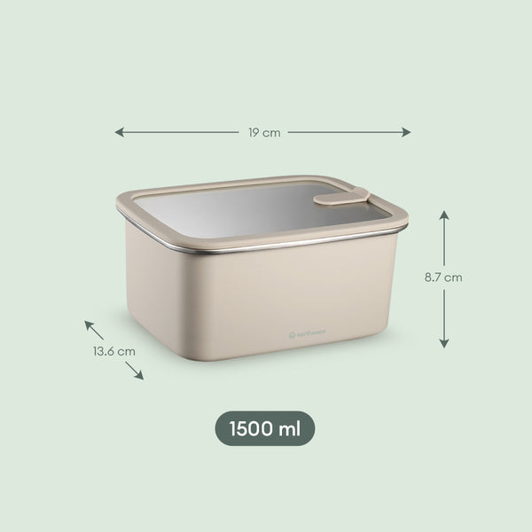 Stainless Steel Rectangle Food Storage Container 1500ml – Airtight ...