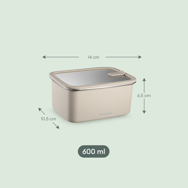 Stainless Steel Rectangle Food Storage Container 600ml – Airtight ...
