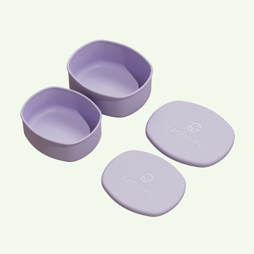 No-Tox Silicone Snack Box - 2 Pack - Purple (200ml + 350ml) – Earthware